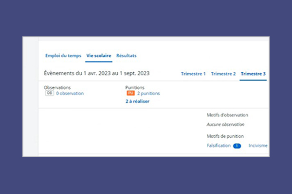 Nouveauté fiche élève : les punitions désormais consultables par les ...